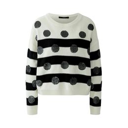 Oui - Rundhals-Pullover, weiss, Gr. 42 / M - Baumwolle