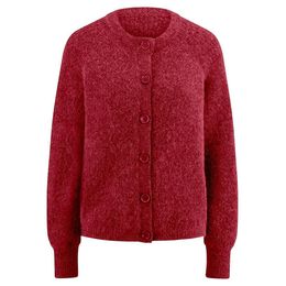 Peter Hahn - Strickjacke mit Rundhals-Ausschnitt, rot, Gr. 48 / XL - Alpaka