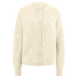 Peter Hahn - Strickjacke mit Rundhals-Ausschnitt, weiss, Gr. 40 / M - Alpaka