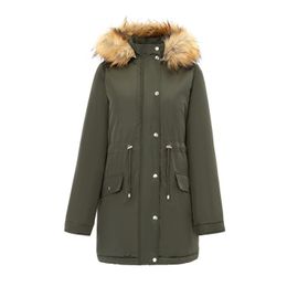 Miso - Parka f&uuml;r Damen, Durchgehender Rei&szlig;verschluss (Khakigr&uuml;n)