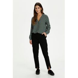 Kaffe Langarm-Bluse Regular fit Dark Green -Diamond Print green