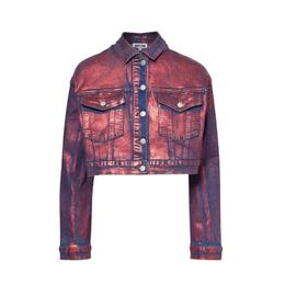 AMY LYNN AmyLynn - Jeansjacke f&uuml;r Damen, Metallic (Rot)