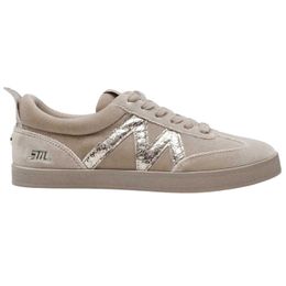 Steve Madden - Metallic Sneaker f&uuml;r Damen, Wildleder (Graubeige)