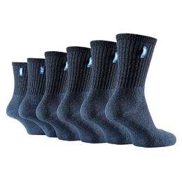 JEEP 6 Paar Damen Baumwollreiche Stiefelsocken | Atmungsaktive Vintage Wandersocken