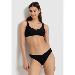 LSCN BY LASCANA Bustier-Bikini-Top 'Gina' schwarz Gr. 38 Cup C. Mit Seitlichen St&auml;bchen Und Ohne B&uuml;gel. Nachhaltig.