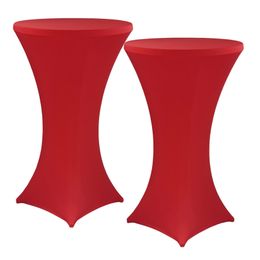 NYVI Stehtischhusse NYVIGala - Elastische Stretchhusse f&uuml;r Stehtische & Bistrotische Farbe:Rot;Gr&ouml;&szlig;e:&Oslash; 80-85 cm - 2er Set