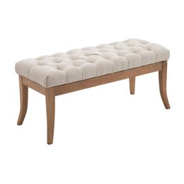CLP Sitzbank Ramses mit hochwertiger Polsterung und Stoffbezug I Bank mit antik-hellen Holzbeinen I Holzbank mit einer Sitzh&ouml;he von: 46 cm