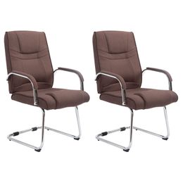 CLP 2er Set Freischwinger Attila Mit Metallgestell & Armlehne I B&uuml;rost&uuml;hle Mit Stoffbezug, Polsterung & 180 KG Belastbar