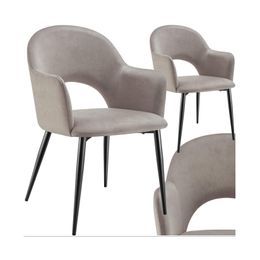 TecTake&reg; Armlehnstuhl, in Samtoptik, gepolstert, pulverbeschichtete Stahlbeine, 57 x 61,5 x 87,5 cm