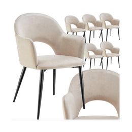 TecTake&reg; Armlehnstuhl, in Samtoptik, gepolstert, pulverbeschichtete Stahlbeine, 57 x 61,5 x 87,5 cm