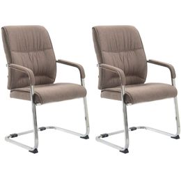 CLP 2er Set XXL-Freischwinger Anubis Mit Gepolsterter Sitzfl&auml;che I Konferenzst&uuml;hle Mit Metallgestell Und Stoffbezug