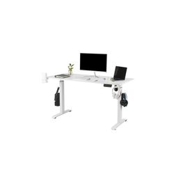 Makika H&ouml;henverstellbarer Schreibtisch elektrisch 140 x 70 cm - Wei&szlig;