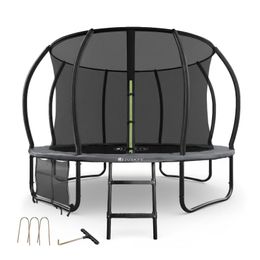 Juskys Trampolin SkyBounce L &Oslash; 366 cm &ndash; Gartentrampolin mit PowerSpring Sprungfedern & Leiter