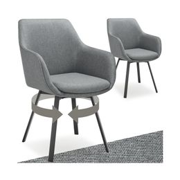 TecTake&reg; Drehbarer Armlehnstuhl , gepolstert, 360&deg; drehbar, pulverbeschichtete Stahlbeine, 57 x 59 x 88 cm