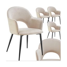 TecTake&reg; Armlehnstuhl, in Samtoptik, gepolstert, pulverbeschichtete Stahlbeine, 57 x 61,5 x 87,5 cm