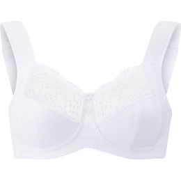 Anita Damen Entlastungs-BH ohne B&uuml;gel mit transparenter T&uuml;llspitze wei&szlig; Gr&ouml;&szlig;e 85F