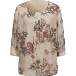 CR&Eacute;ATION L Damen Schlupf-Bluse in Chiffon-Qualit&auml;t sand-dunkeltaupe-bedruckt Gr&ouml;&szlig;e 54