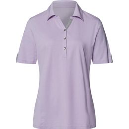 CR&Eacute;ATION L Damen Poloshirt mit Kontrasten flieder Gr&ouml;&szlig;e 54