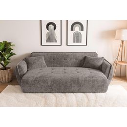 Big-Sofa Home Affaire, B:251cm H:81cm T:116cmbraun, 100% Polyester, Sofas, "MIRELDA Design-Sofa mit Steppungen, hoher Sitzkomfort, Breite 251 cm",