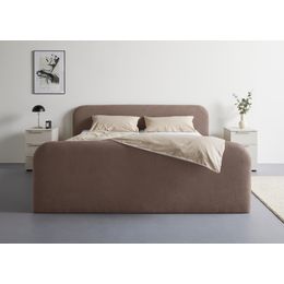 Polsterbett, B:202cm H:96cm L:224cm, braun, LeGer Home by Lena Gercke, Betten, "Cleomi mit Bettkasten 140x200 180x200 200x200cm", erh&auml;ltlich in H2,