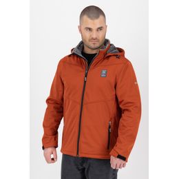 LPO Herren Softshelljacke "LARON 2 MN"picante mel, Gr. 48, Softshell, 100% Polyester, Jacken, abnehmbare Kapuze