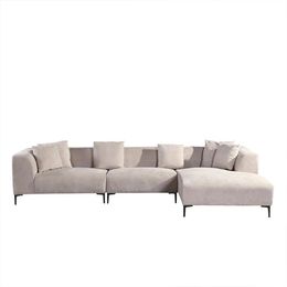 Home Deluxe Ecksofa, Beige, Kunststoff, L-Form, Ottomane rechts, 344x178 cm, Wohnzimmer, Sofas & Couches, Wohnlandschaften, Ecksofas