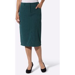 Inspirationen Damen Cordrockpetrol, Gr. 38, unifarben, 100% Polyester, R&ouml;cke