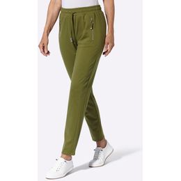 Casual Looks Damen Schlupfhose, gr&uuml;n, Gr. 38, unifarben, 76% Polyester, 20% Viskose, 4% Elasthan, Hosen