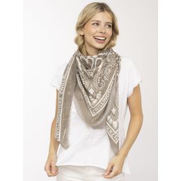 Zwillingsherz Damen Modetuch ""Paisley Pattern""taupe, Baumwollmischung, Modet&uuml;cher, Paisley Muster, Fransenabschl&uuml;sse rundum, leichtes Material