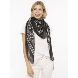 Zwillingsherz Damen Modetuch ""Paisley Pattern""schwarz, Baumwollmischung, Modet&uuml;cher, Paisley Muster, Fransenabschl&uuml;sse rundum, leichtes Material