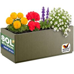 Casaria Blumentopf Ethica Olivgr&uuml;n Kunststoff 80x36x36cm
