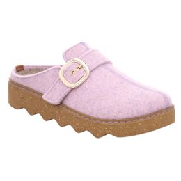 Rohde Damen Pantoffel "Foggia-D", Gr. 43rosa, Filz, meliert, Schuhe, Hausschuh, Schlappen, Filz Clog mit Plateausohle