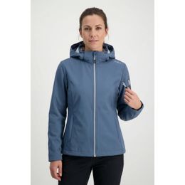 CMP Damen Softshelljacke "WOMAN JACKET DET HOOD"space, Gr. 38, Softshell, Obermaterial: 100% Polyester. Futter: 100% Polyester, Jacken, mit Kapuze,