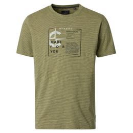 Casamoda Herren T-Shirt "Casamoda T-Shirt gestreift"gr&uuml;n, Gr. L, 100% Baumwolle, Shirts