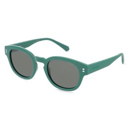 Polaroid PLD 8072/S | Kinder-Sonnenbrille | Fassung: Vollrand, Panto, Kunststoff, Gr&uuml;n | Glasfarbe: Grau