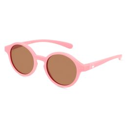 OKIDOKI SAMMY SUN LITTLE (3-5) | Kinder-Sonnenbrille | Fassung: Vollrand, Panto, Kunststoff, Pink Matt | Glasfarbe: Braun