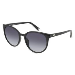 Le Specs ARMADA | Damen-Sonnenbrille | Fassung: Vollrand, Rund, Kunststoff, Schwarz | Glasfarbe: Grau Verlaufend