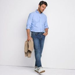 LANDS' END Slim Fit Stretch-Denim Jeans, Herren, size: regular, Blau, Baumwoll-Mischung, by Lands' End
