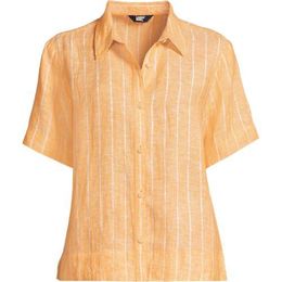 LANDS' END Premium Reinleinen-Hemd mit kurzen &Auml;rmeln f&uuml;r Damen in Plus-Gr&ouml;&szlig;e, Damen, size: plus, Orange, Leinen, by Lands' End