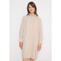 Cecil Damen Blusenkleidoat milk beige, Gr. L, unifarben, Cord, 90% Polyester, 10% Nylon, Kleider, mit Knopfleiste