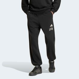 Herren Sporthose "SEASONAL ESSENTIALS COLLEGIATE, FRENCH TERRY, B&Uuml;NDCHEN"schwarz, sanftes wei&szlig;, normal, gr., Gr. M, adidas Sportswear, Obermaterial: