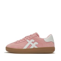 fitflop Damen Plateausneaker "THE DASH T-TOE", Gr. 40rosa, wei&szlig;, Lederimitat, Veloursleder, kontrastfarbene Details, Schuhe, Halbschuh, Schn&uuml;rschuh,