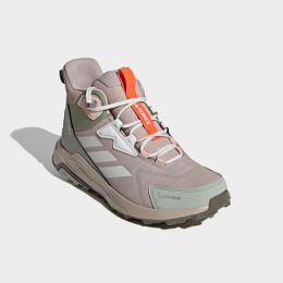 adidas terrex Damen Wanderschuh "ANYLANDER LEATHER MID CLIMAPROOF", Gr. 40wonder alumina, sanftes wei&szlig;, halo gr&uuml;n, Leder, Textil, Schuhe, wasserdicht