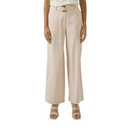 Damen Stoffhosevanilla, Gr. 44, s.Oliver BLACK LABEL, unifarben, Web, Obermaterial: 94% Viskose, 6% Polyester, Hosen, mit Bindeg&uuml;rtel und weitem Bein
