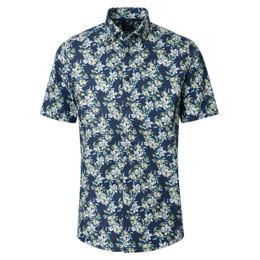 Venti Herren Businesshemd "Venti Businesshemd Kurzarm Print"dunkelblau, Gr. 41, bedruckt, 100% Baumwolle, Hemden