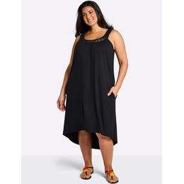 sheego Damen Jerseykleid "Jersey-Kleid"schwarz, Gr. 50, unifarben, Jersey, 95% Viskose, 5% Elasthan, Kleider