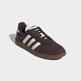 Damen Sneaker "BREAKNET SLEEK", adidas Sportswear, Gr. 38,5aurora coffee, sanftes wei&szlig;, gum5, Leder, Synthetik, Schuhe, inspiriert vom Design des