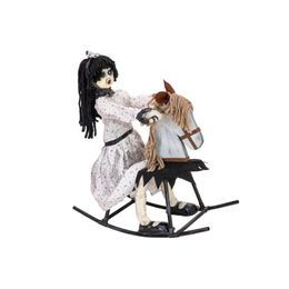 EUROPALMS Halloween Figur M&auml;dchen auf Schaukelpferd, animiert, 72cm