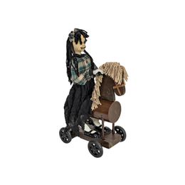 EUROPALMS Halloween Figur M&auml;dchen auf Pony, animiert, 90cm