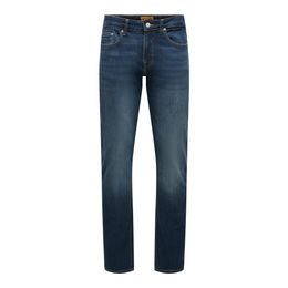 Only & Sons ONLY & SONS Herren Straight-Jeans "ONSWEFT REGULAR WB 0021 TAI DNM NOOS"dunkelblau denim, Gr. 29, Abriebeffekte, Denim/Jeans, Obermaterial: 99%